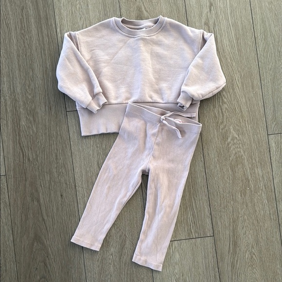 Zara | Matching Sets | Zara Mauve Sweatshirt Legging Matching Set Girls ...